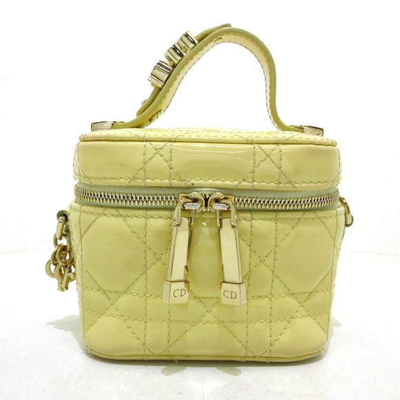 Dior | Bags | Dior Lady Dior Micro Vanity Bag Yellow Enamel | Poshmark